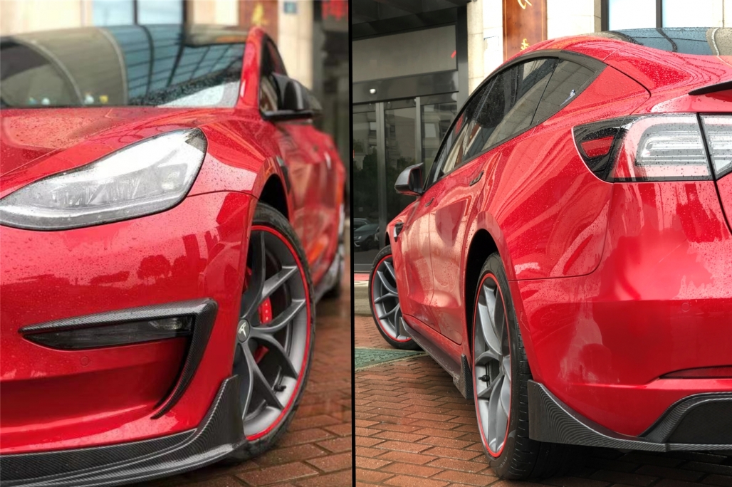 Stylingsett Extension - Tesla Model 3 (2017-) Front Bumper Lip Air ...